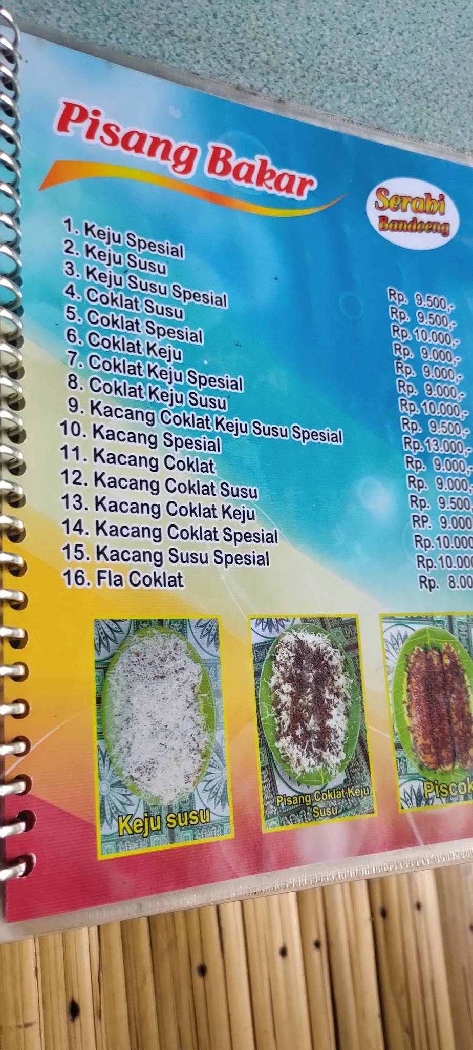 Menu at Cafe Serabi Bandung, Majalengka
