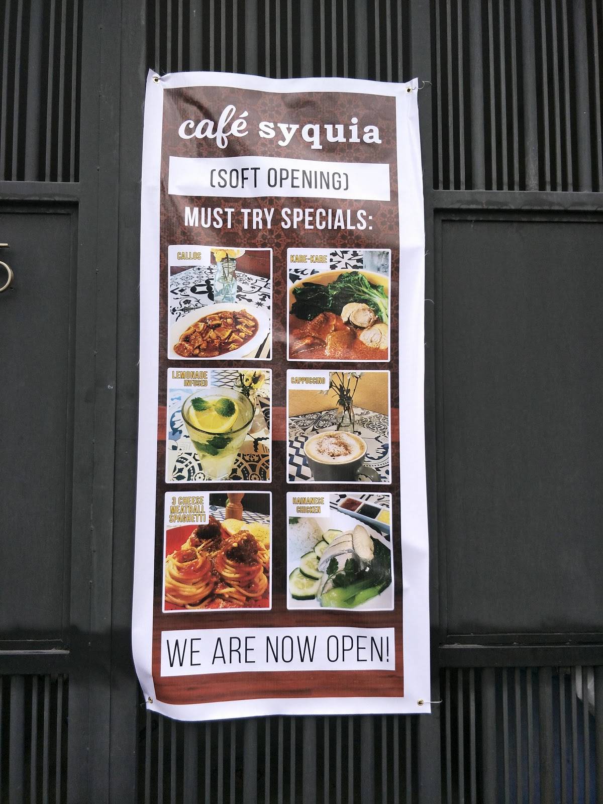 Menu at Cafe Syquia, Manila