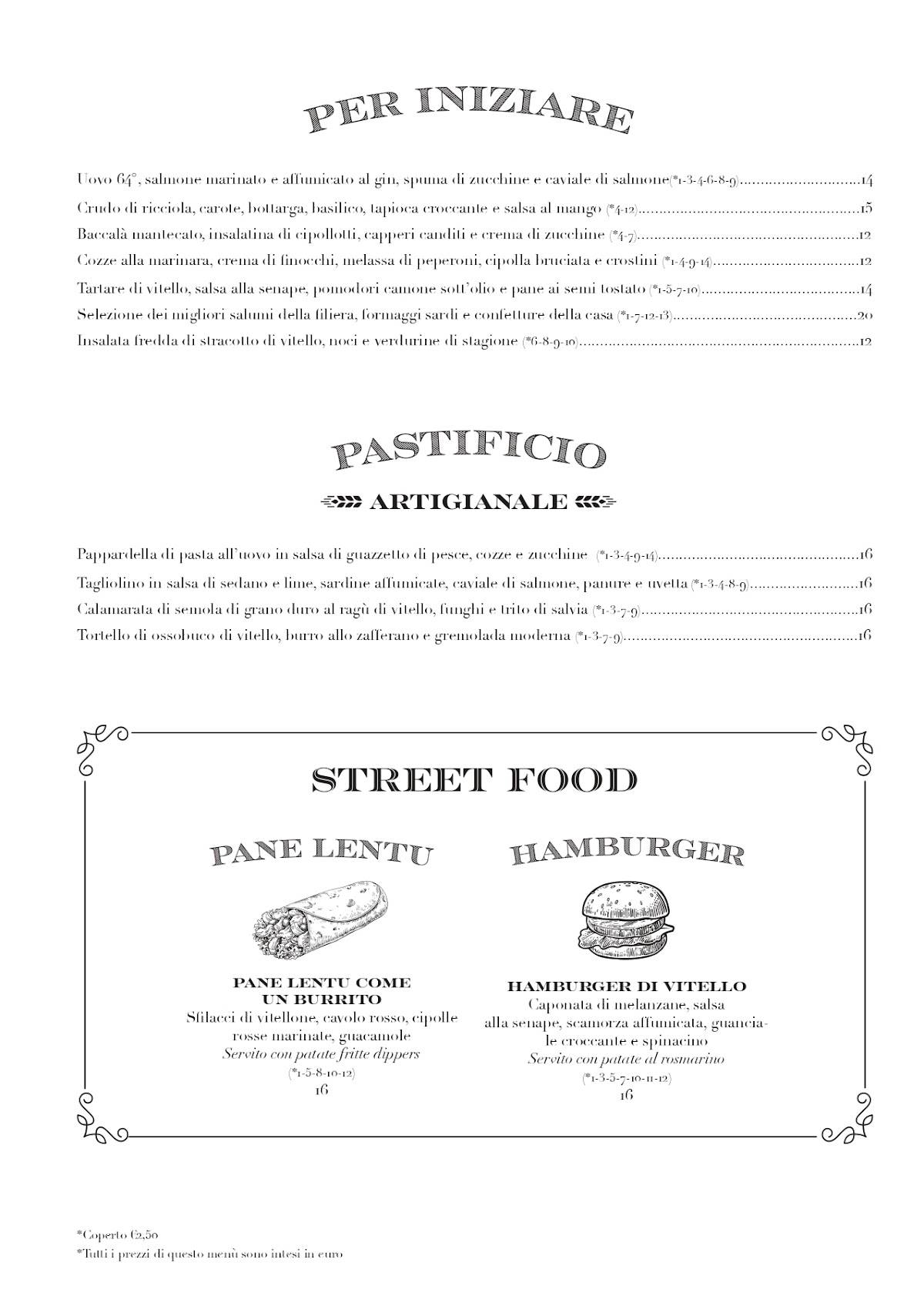 Menu da Grotta Marcello Cagliari steakhouse, Cagliari