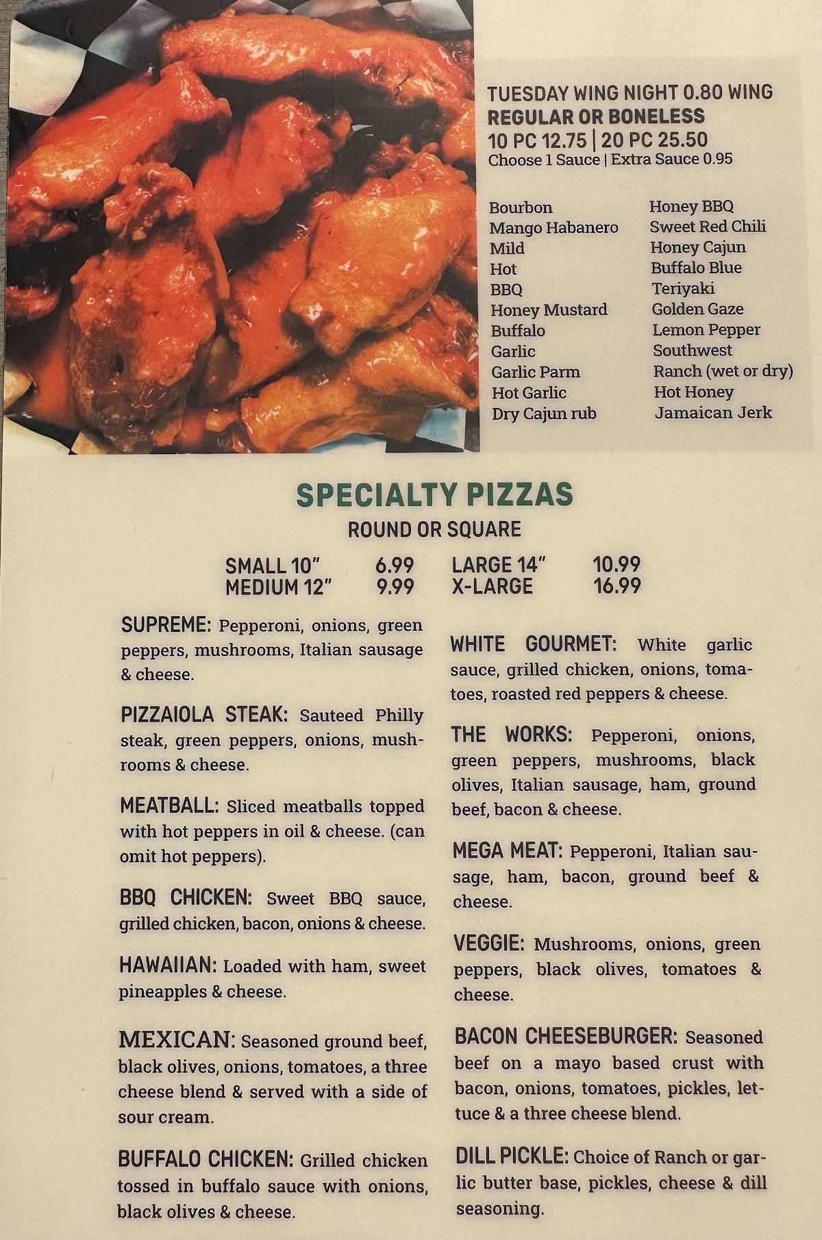 Menu at JP's Pizzeria & Grill, Calcutta