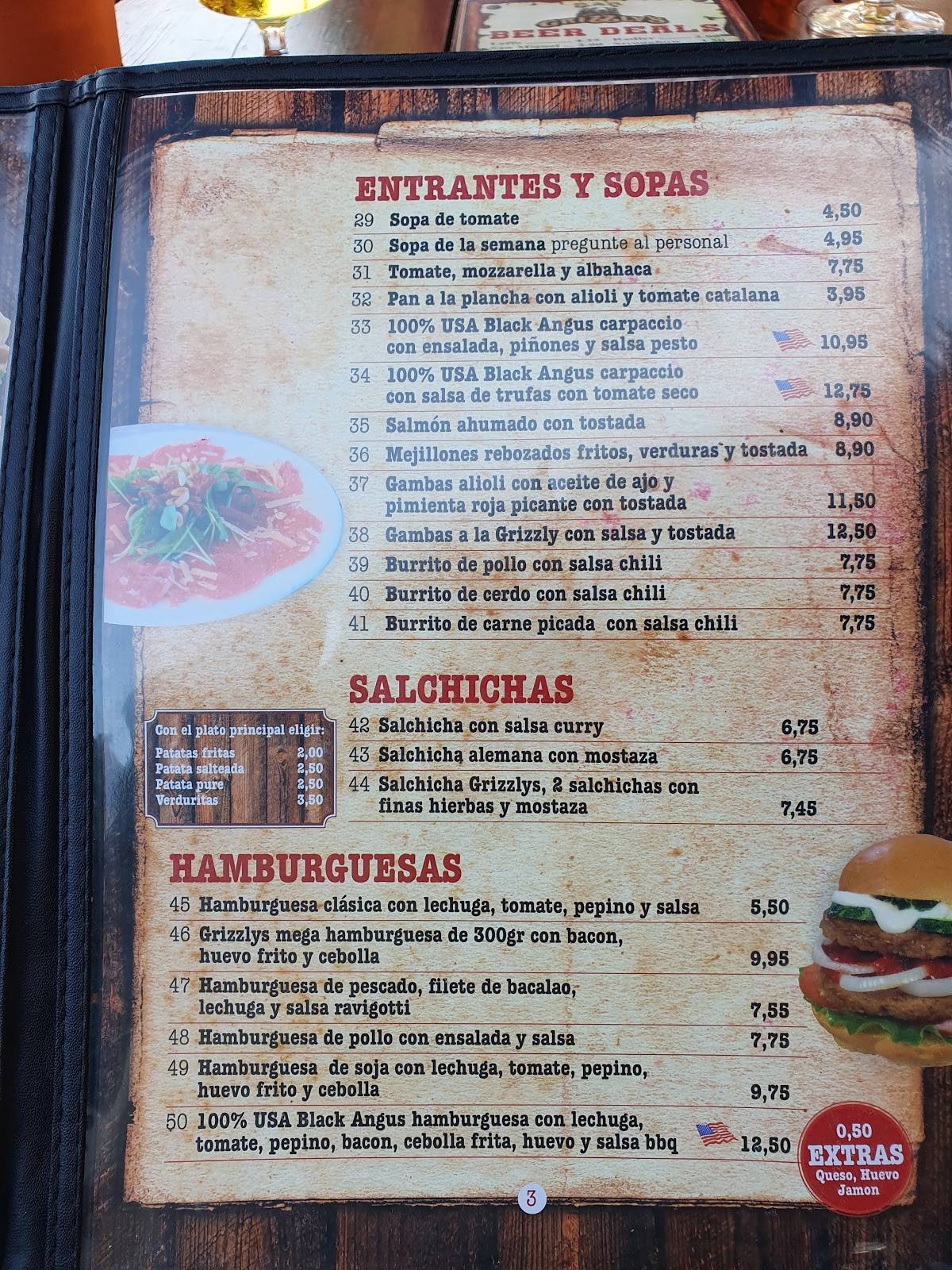 Menu at BAR RESTAURANT GRIZZLY'S., Calp