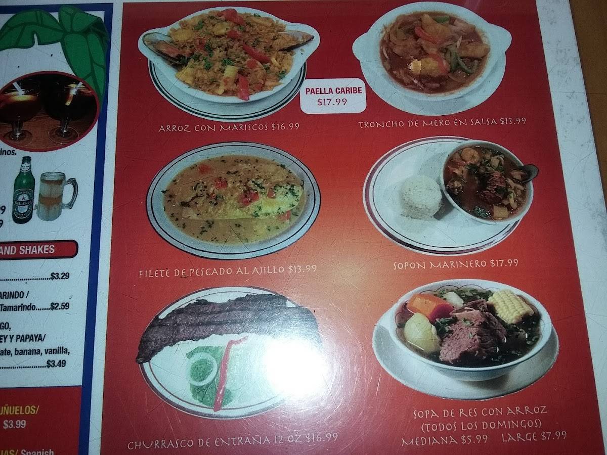 Menu at Caribe Cafe Restaurant, Miami, NW 7th St