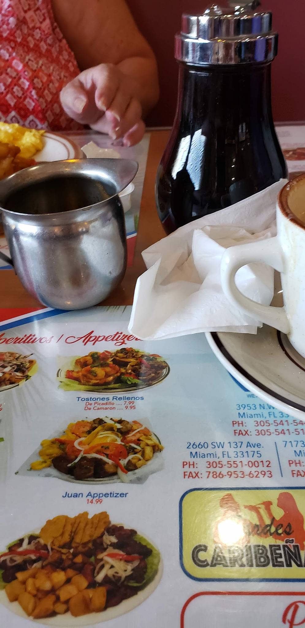 Menu at Caribe Cafe Restaurant, Miami, NW 7th St