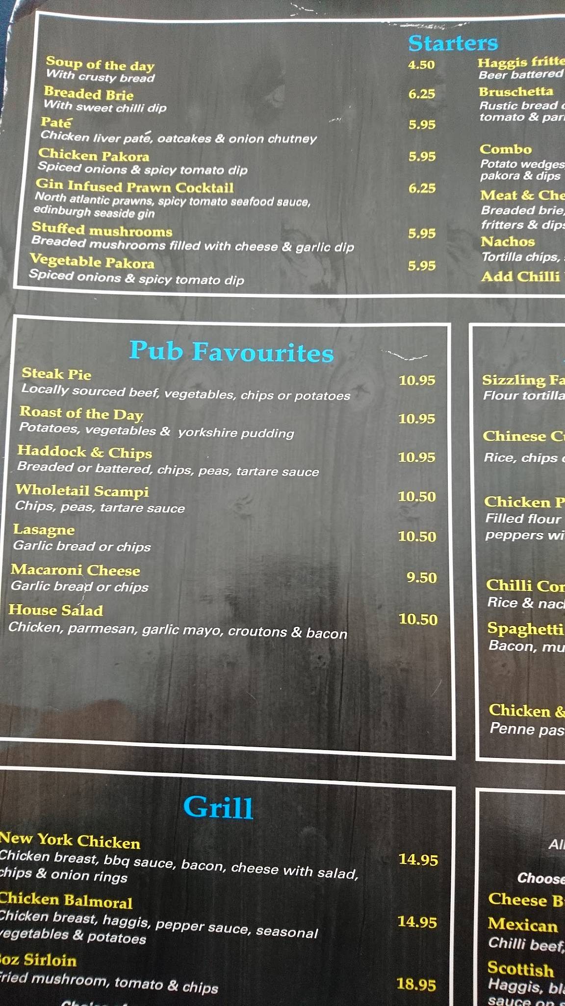 Menu at The Station Inn pub & bar, Carluke