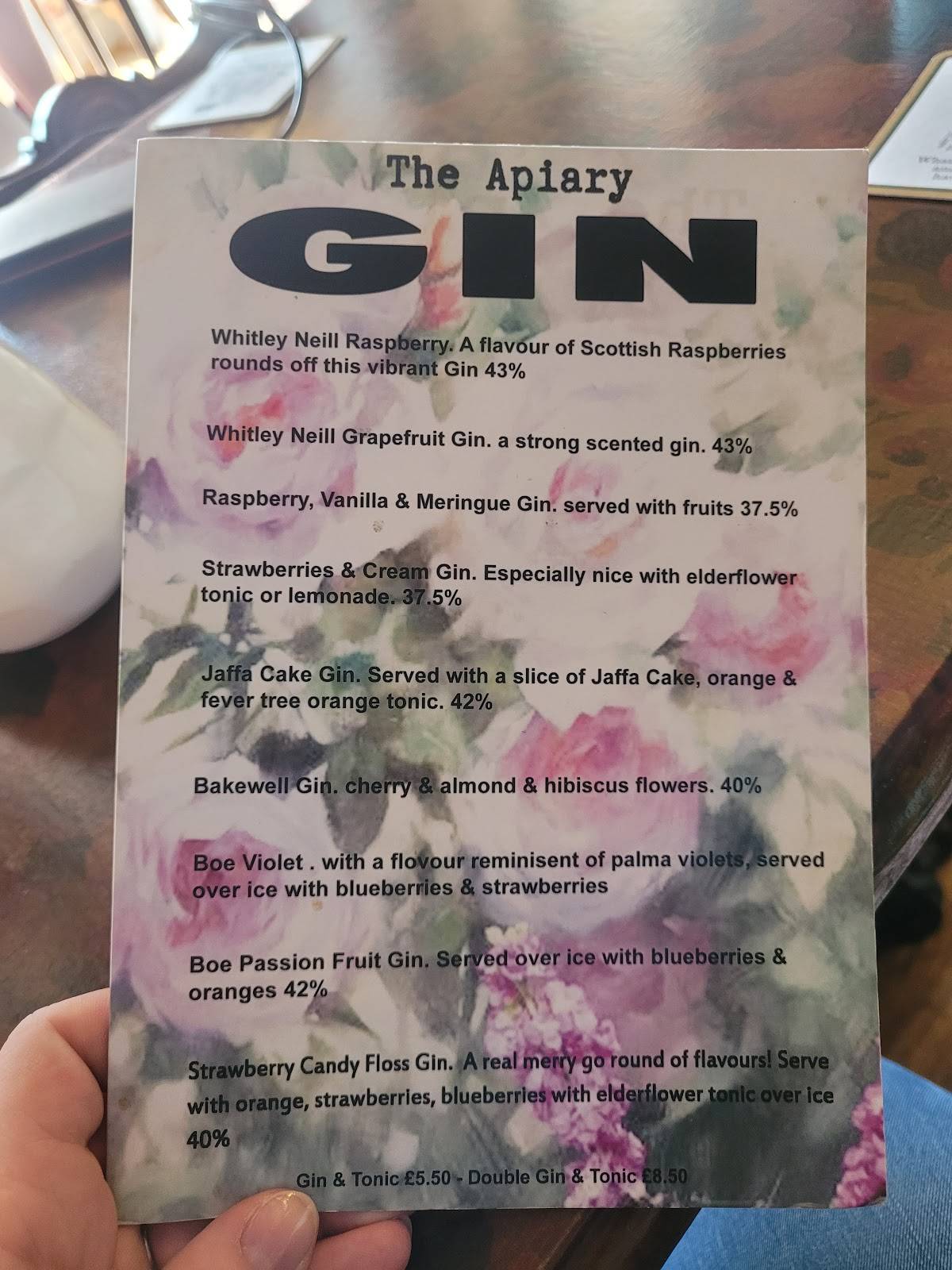 Menu at The Apiary at Castle Donington cafe, Castle Donington