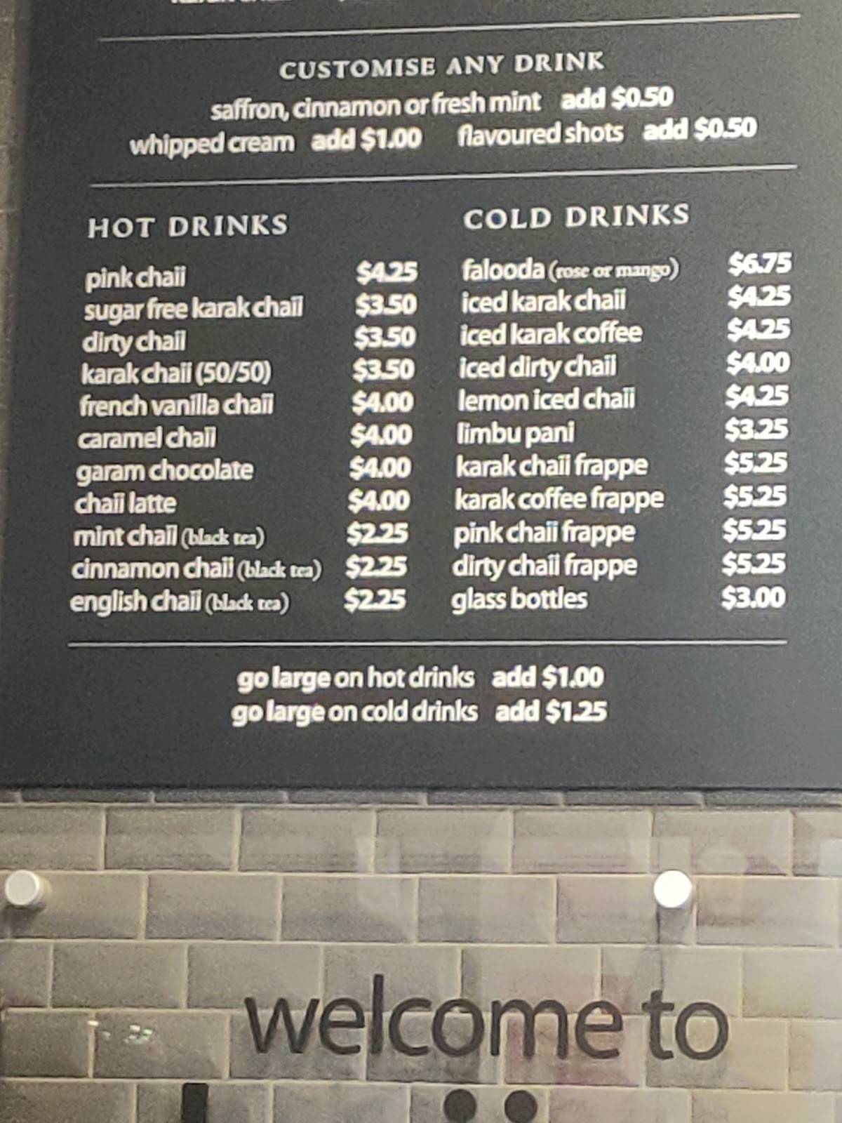 Carta del restaurante Chaiiwala Of London - Erin Mills, Mississauga