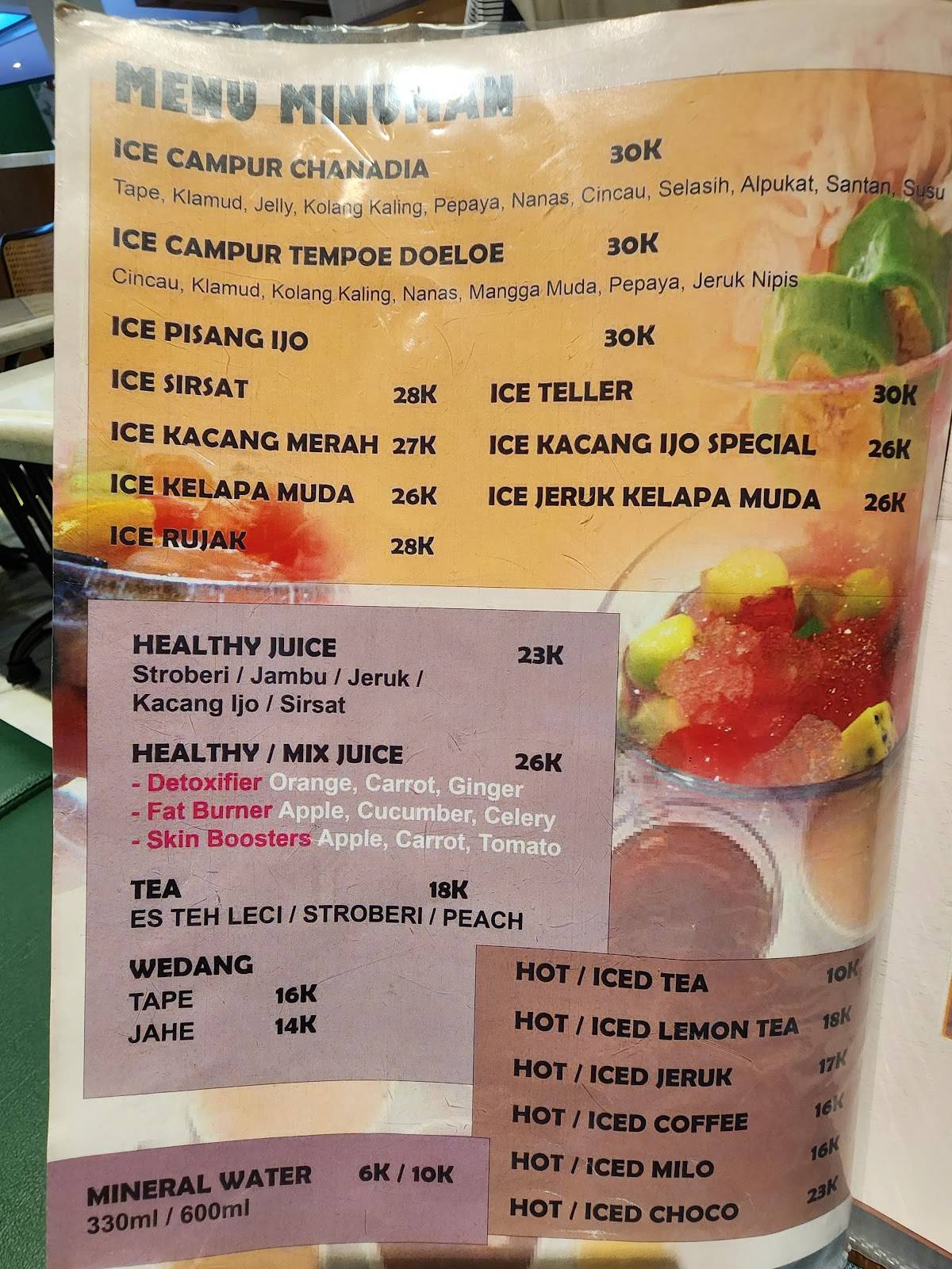 Menu at Chanadia Bakery & Kitchen, Semarang