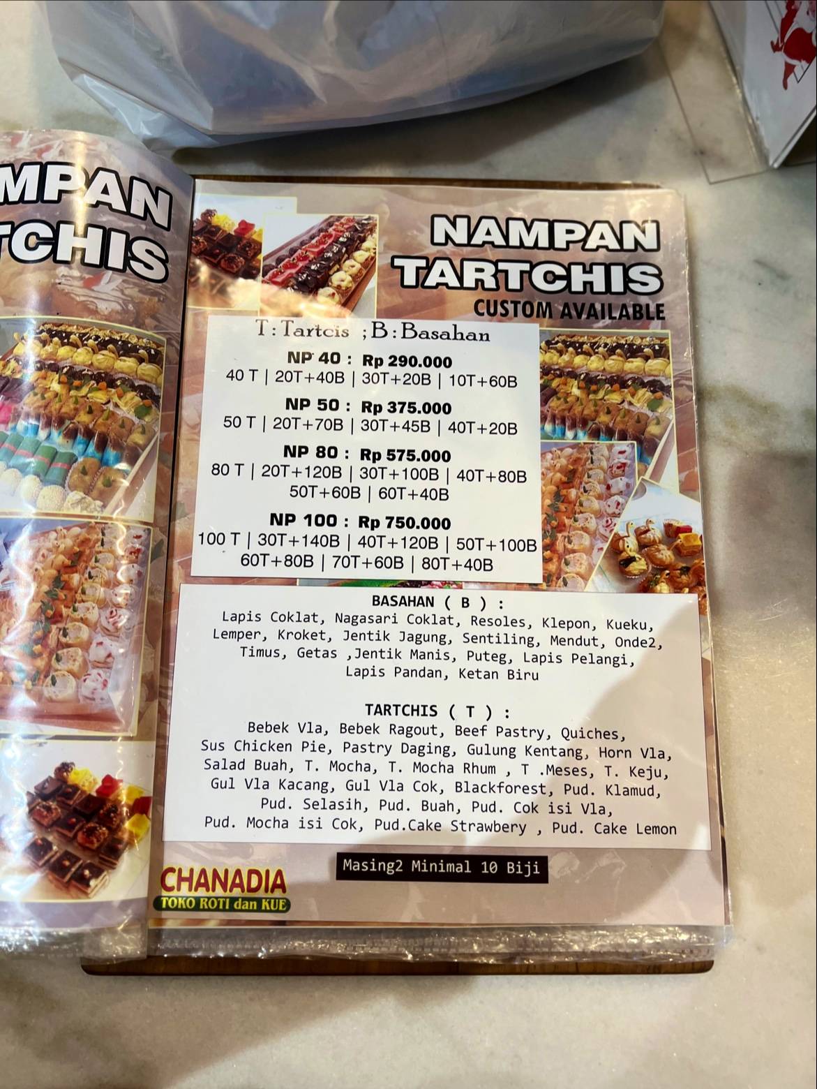 Menu at Chanadia Bakery & Kitchen, Semarang