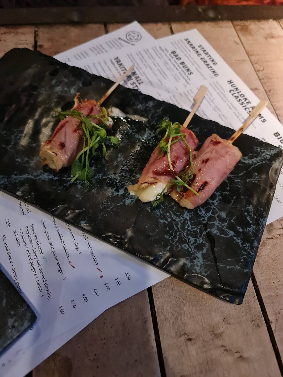 Menu at The Hunloke Arms restaurant, Chesterfield, Derby Rd