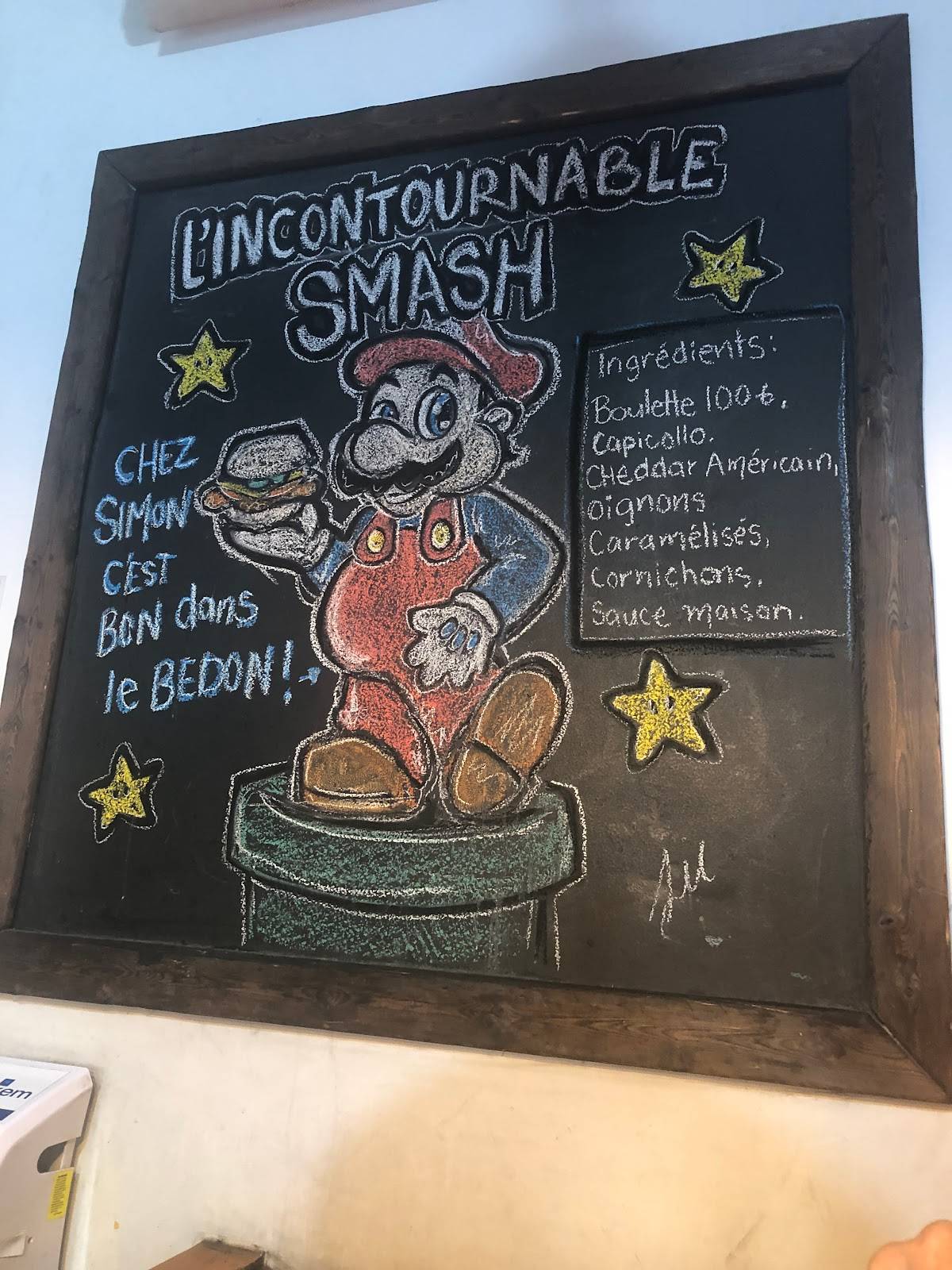 Menu at Chez Simon Cantine Urbaine fast food, Montréal