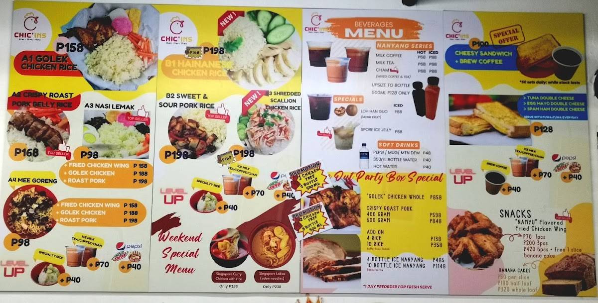 Carta del restaurante Chic'ins Makati Keyland Center (Singapore Laksa ...