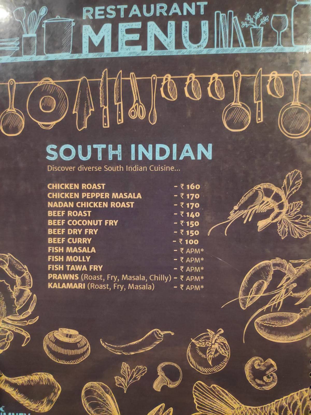 Menu at Chimney Family Restaurant, Varkala