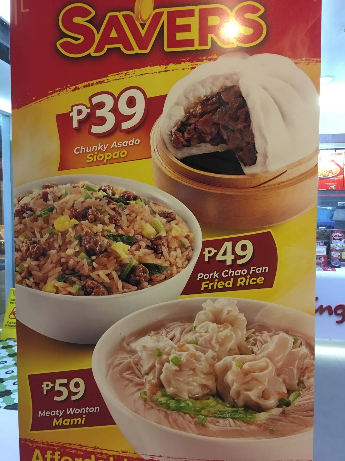Carta de comida rápida Chowking, Muntinlupa, 2nd Floor Food Choices ...