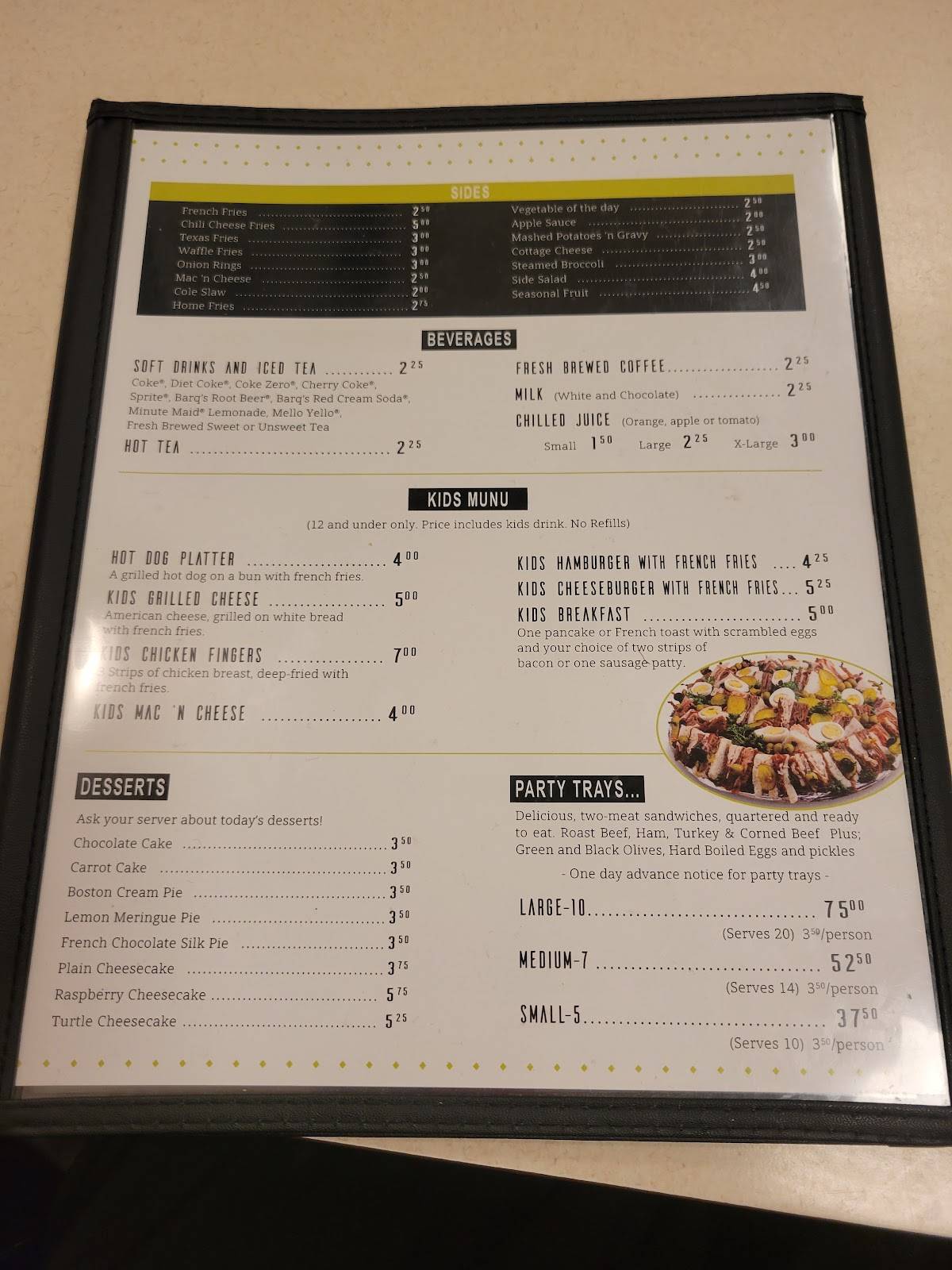 Menu at Red Squirrel restaurant, Cincinnati, Colerain Ave