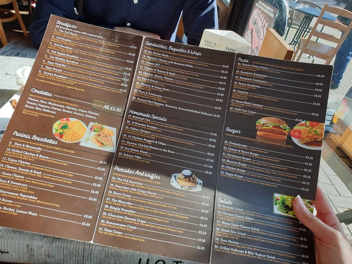Menu at Clifton Cafe, Rugby, 33 Clifton Rd