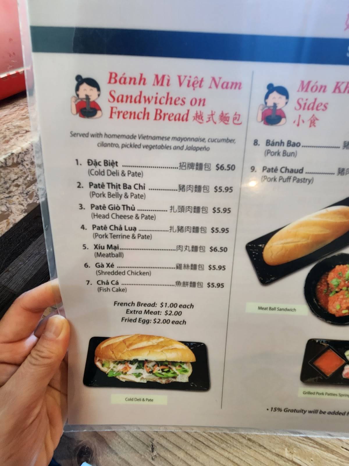 Menu at Cô Anh Sandwich & Noodle Kitchen restaurant, Las Vegas, Spring ...