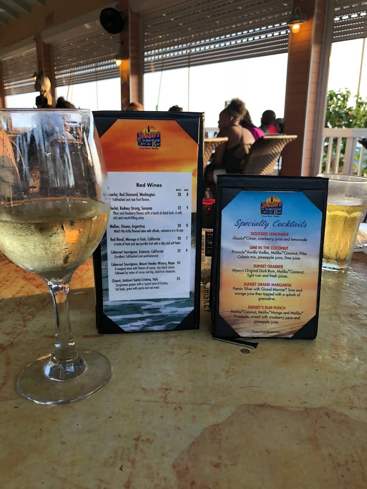 Menu at Sunset Cafe' Waterfront Bar & Grill, Cocoa Beach