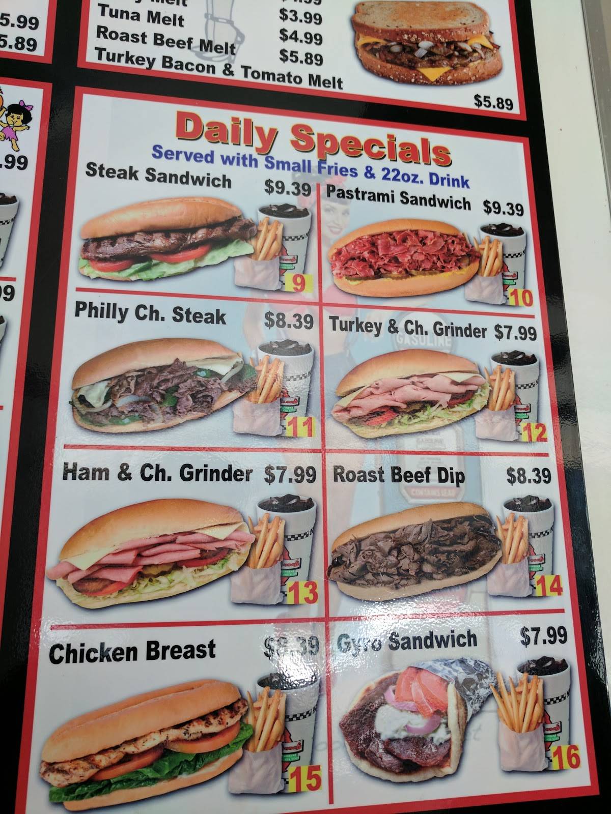Menu at Connal's restaurant, Pasadena