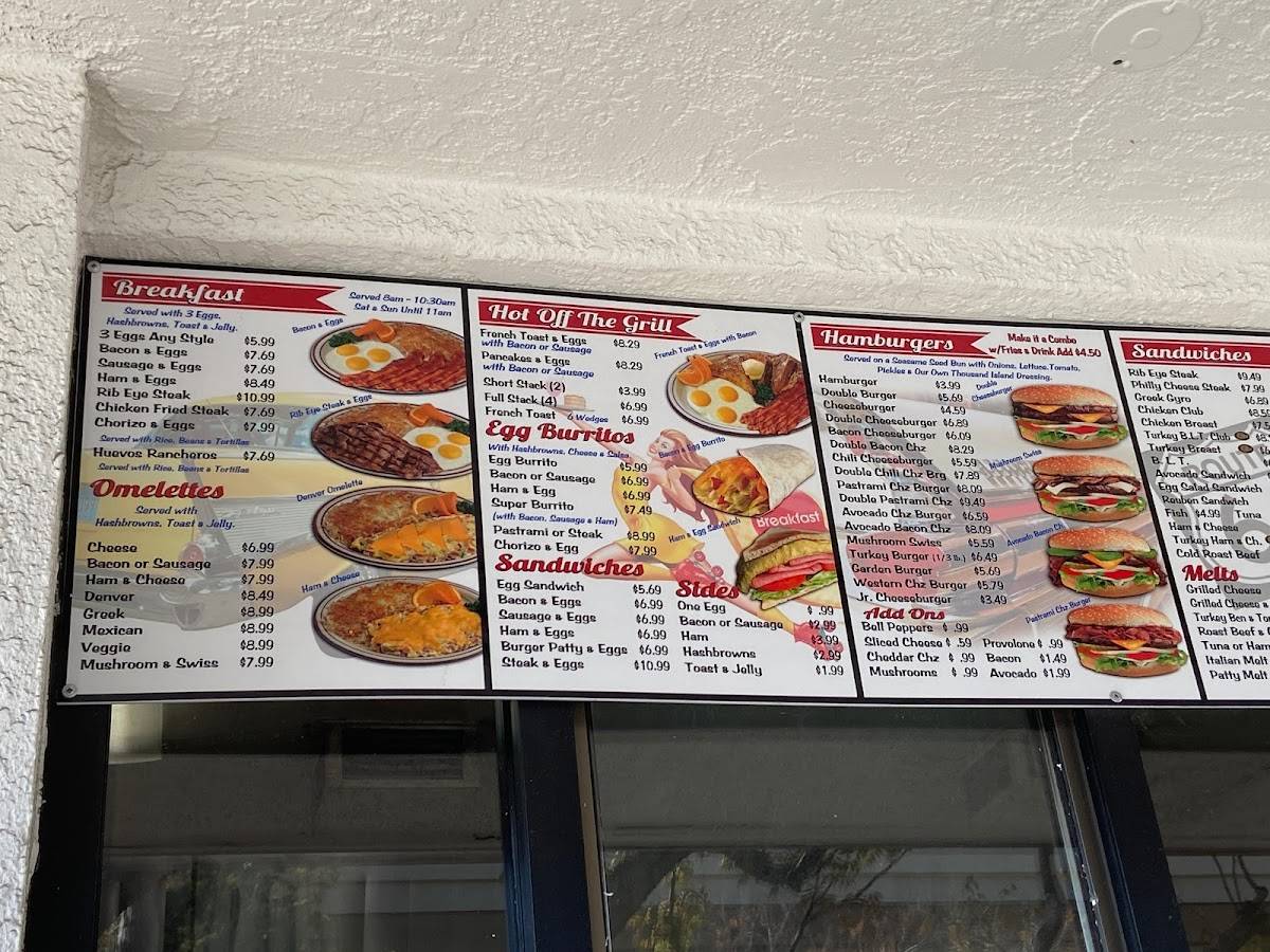 Menu at Connal's restaurant, Pasadena
