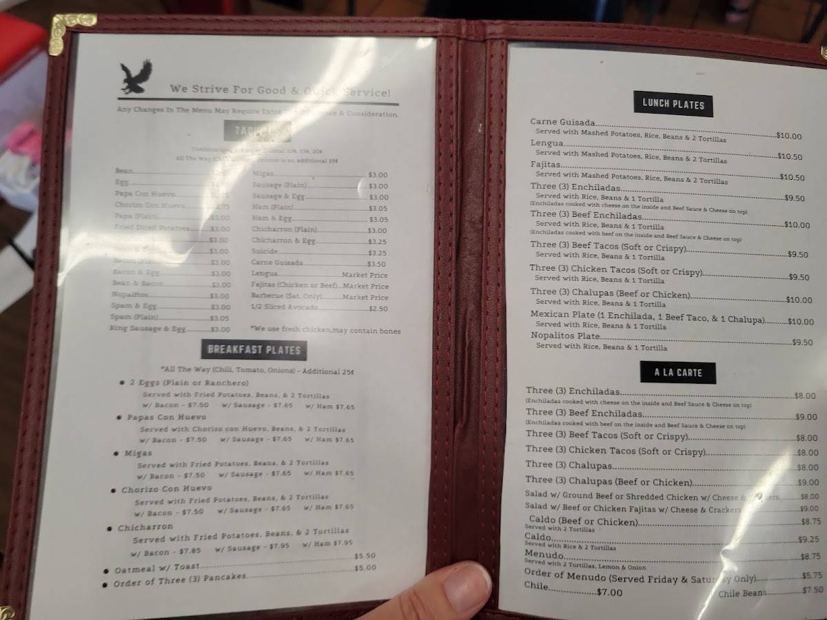 Menu at Hi-Ho Restaurant, Corpus Christi, Morgan Ave