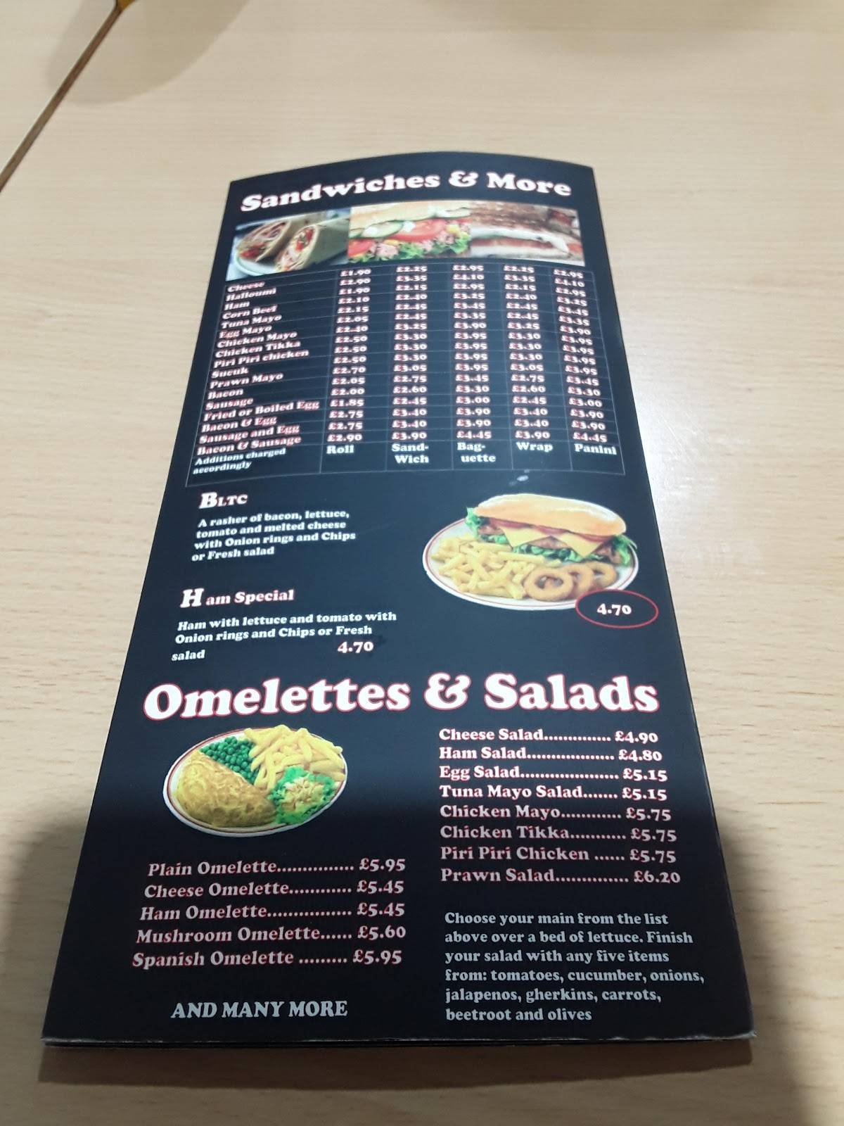 Menu at DJ's Burger Bar and Grill, London
