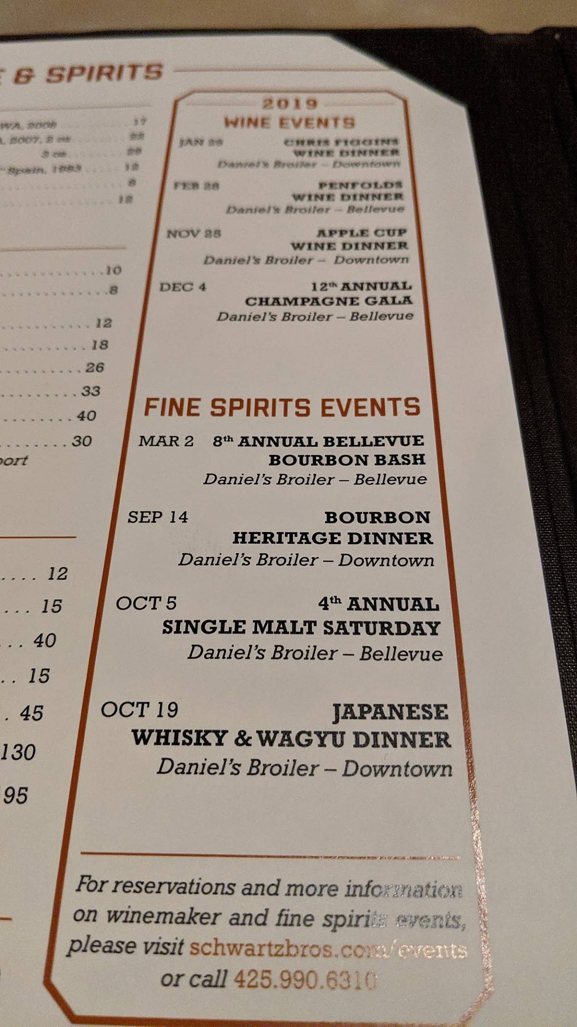 Menu at Daniel’s Broiler steakhouse, Bellevue, NE 8th St Unit BP2101