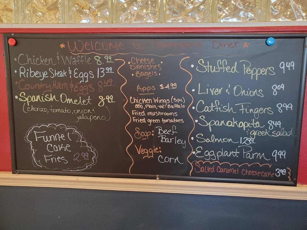 Menu at Davenport Diner restaurant, Davenport, US Hwy 27