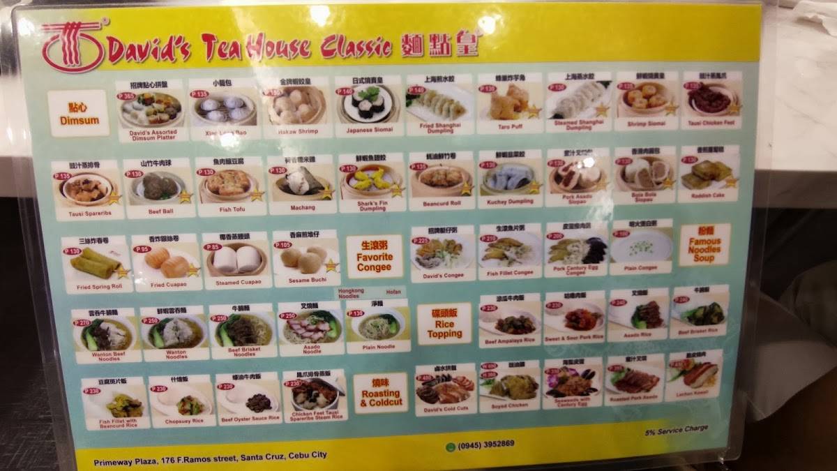 Menu at David's Tea House - Classic (Primeway Plaza Cebu City ...