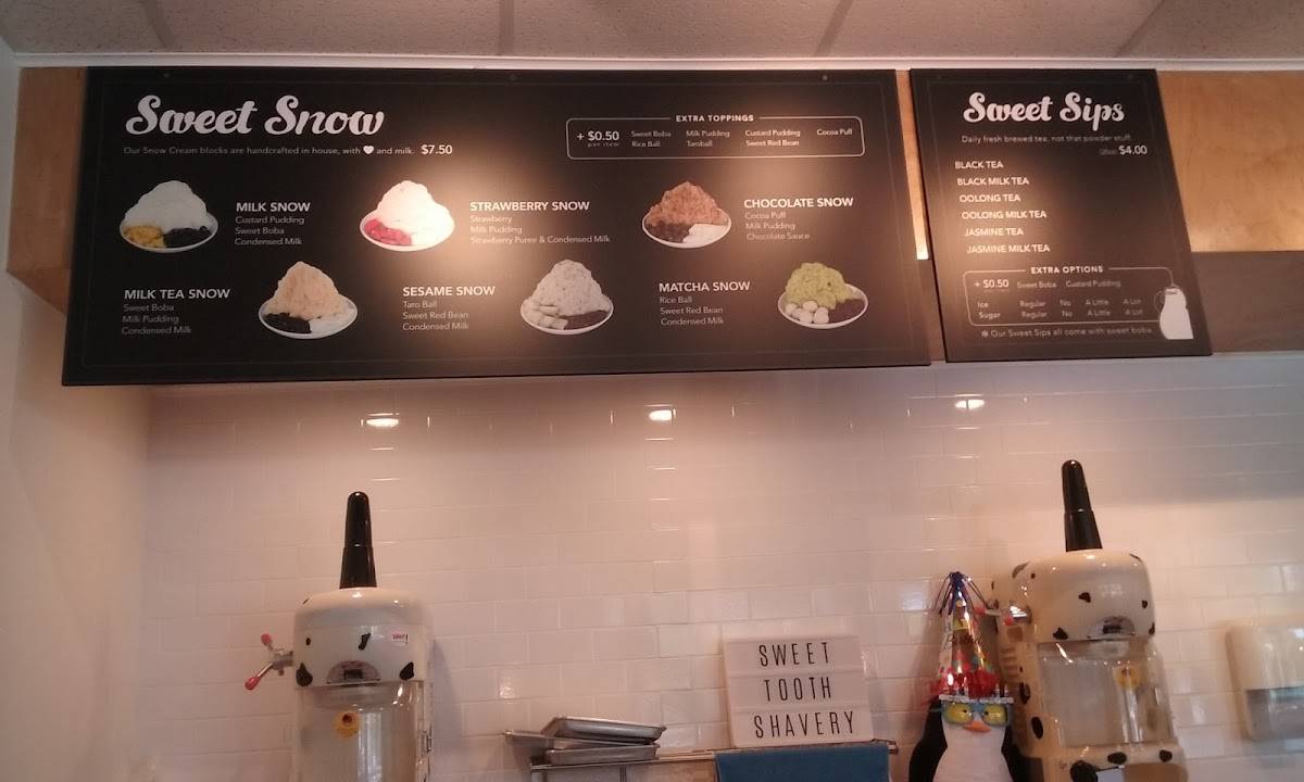 Menu at Hanji Snow Cream + Boba Tea desserts, Davie