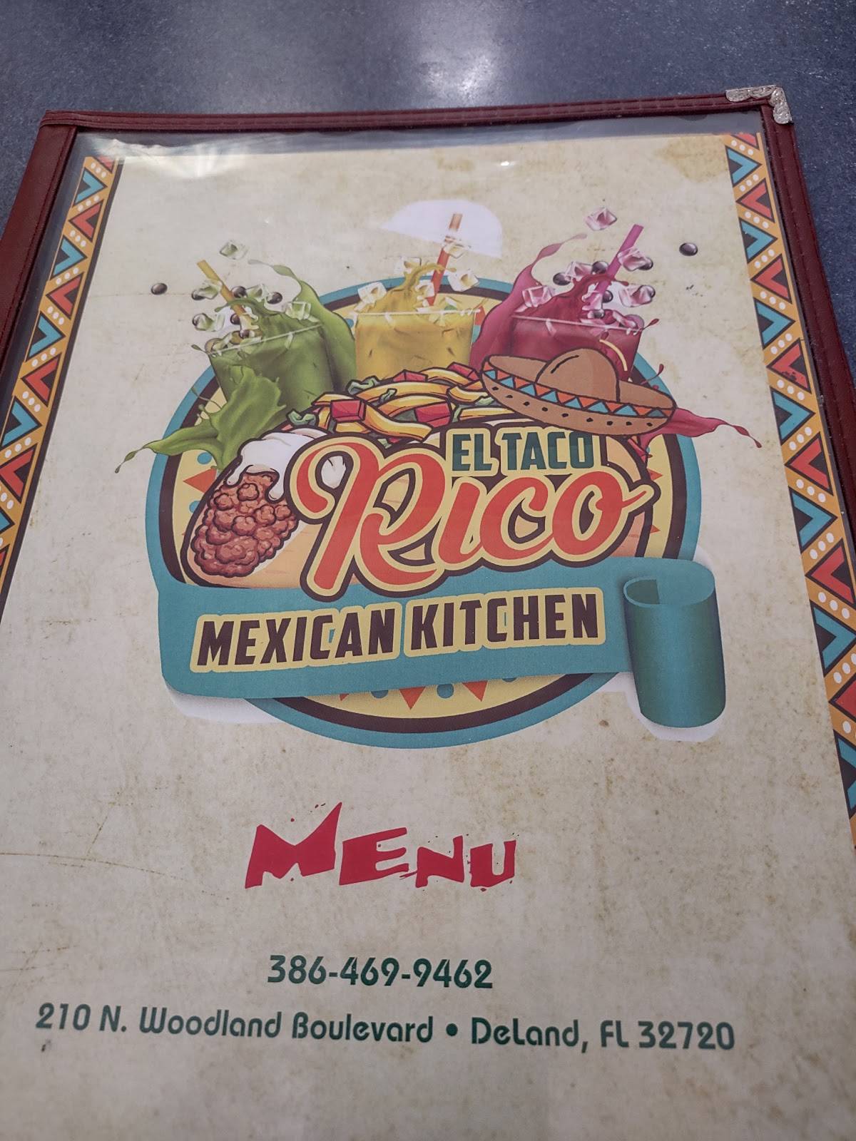 Menu at El Taco Rico Mexican Kitchen restaurant, DeLand