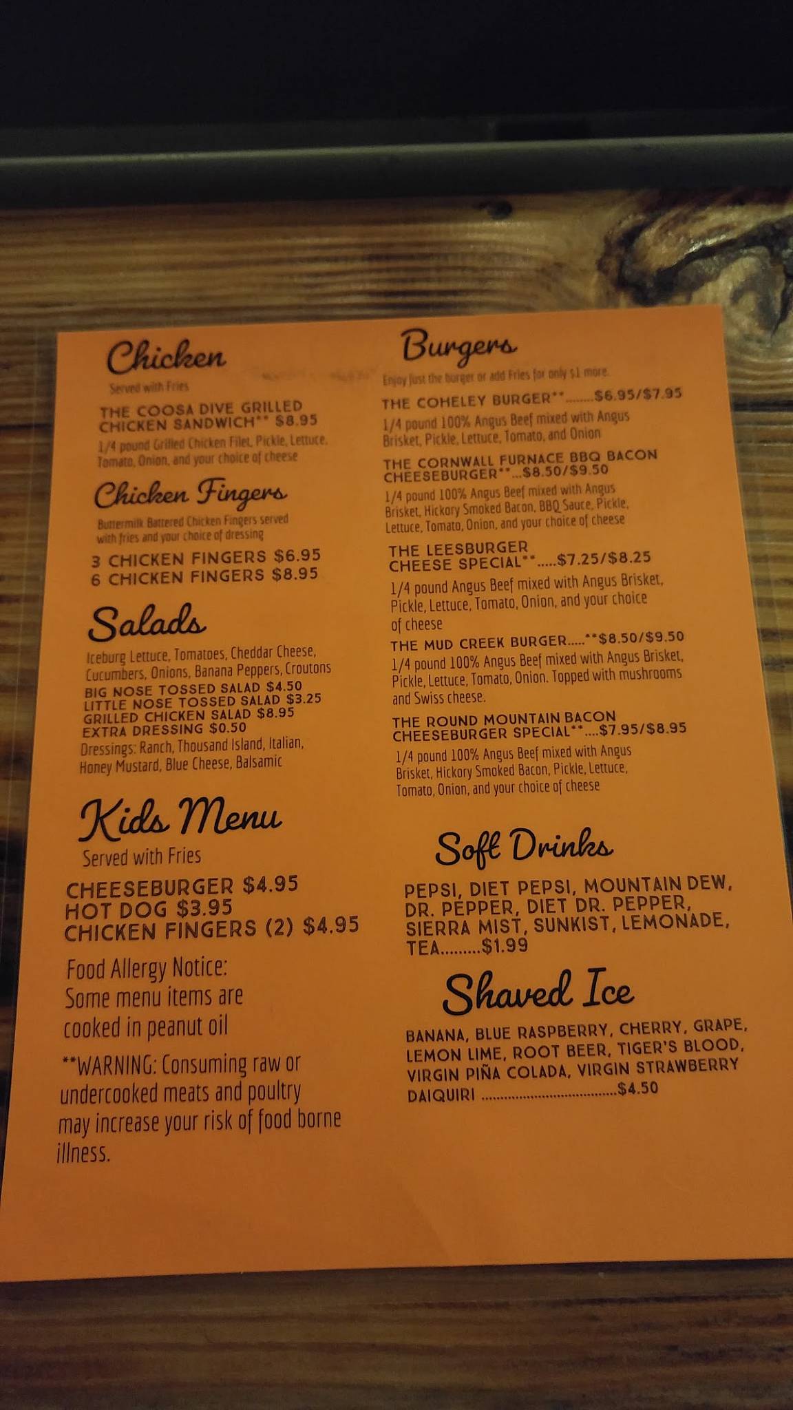 Menu at Decks and Docks pub & bar, Leesburg