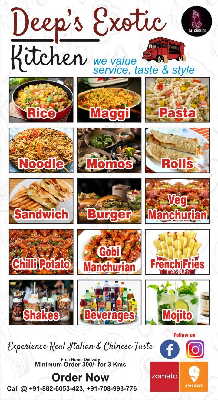 Menu at Deep's Exotic Kitchen, Faridabad