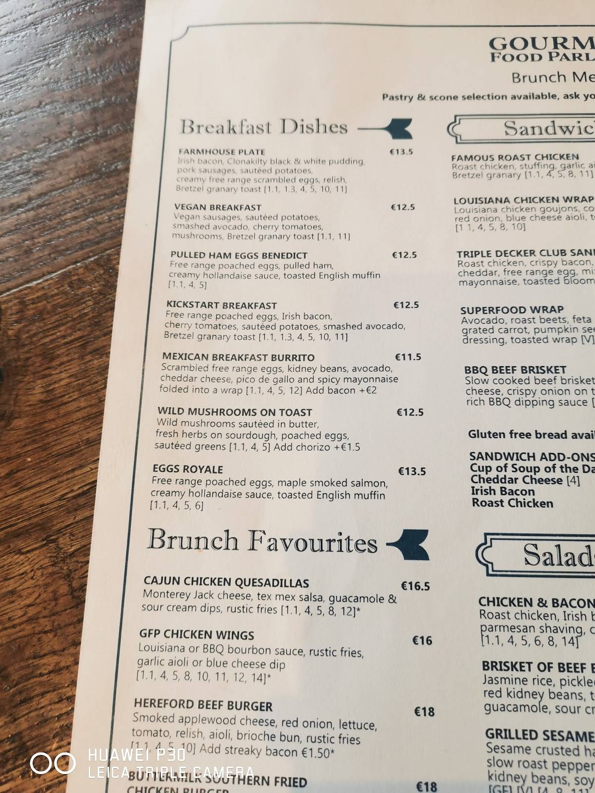 Menu at Gourmet Food Parlour Santry pub & bar, Dublin, Northwood