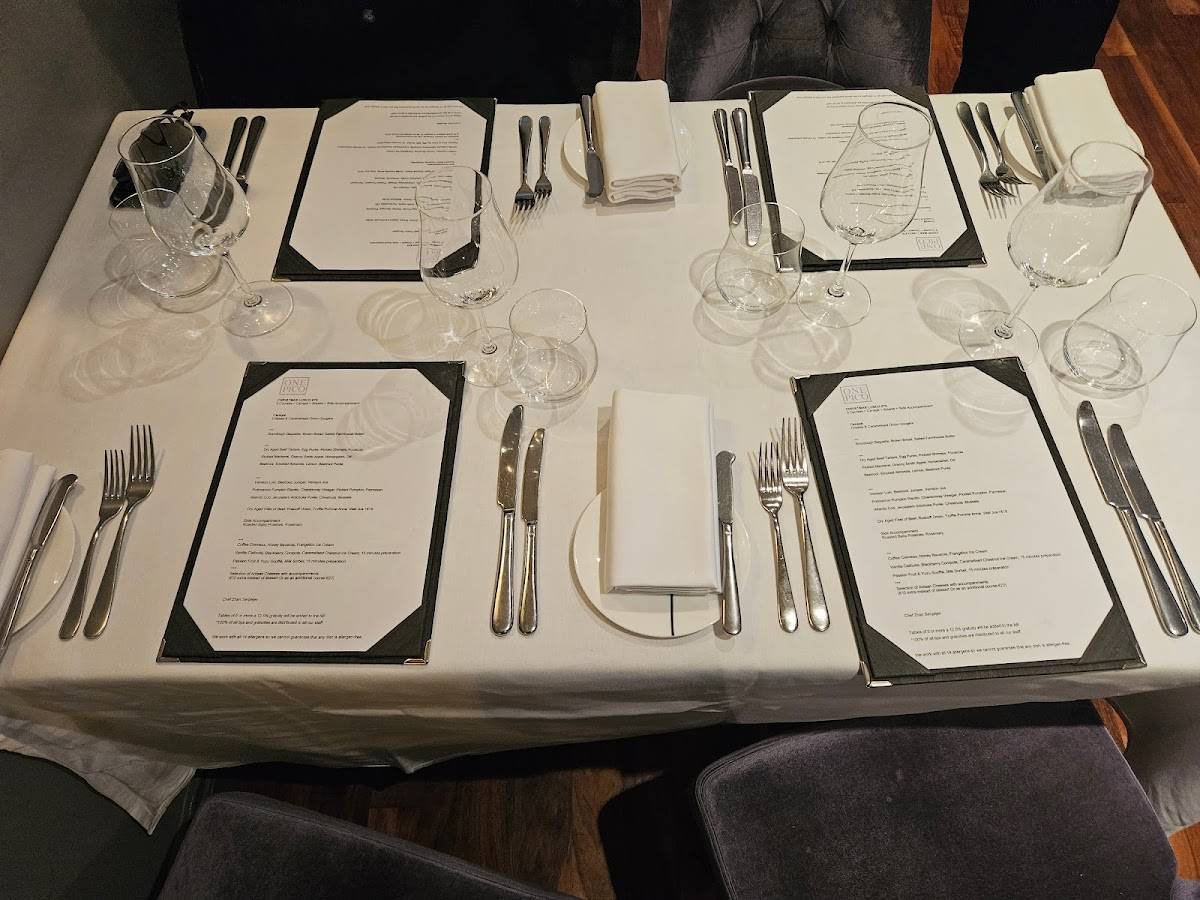 Menu at One Pico Restaurant, Dublin