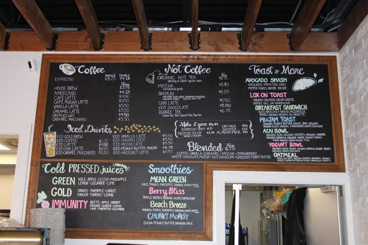 Carta de Earth Cafe, Myrtle Beach