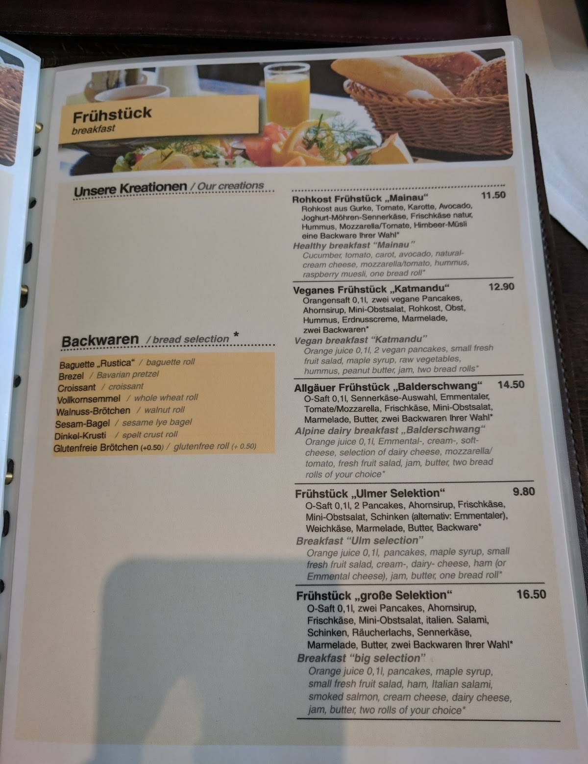 Speisekarte von Einstein Restaurant Cafe Bar, Ulm
