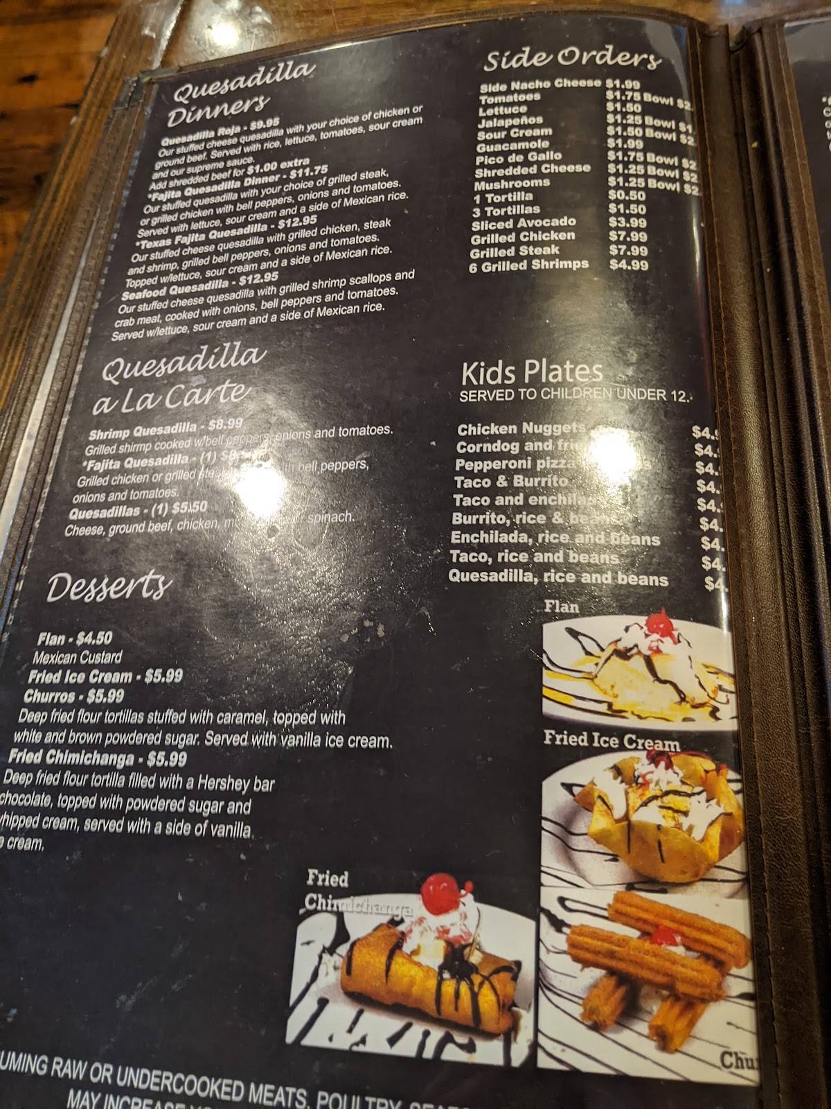 Menu at El 1800 Mexican Restaurant, Douglas