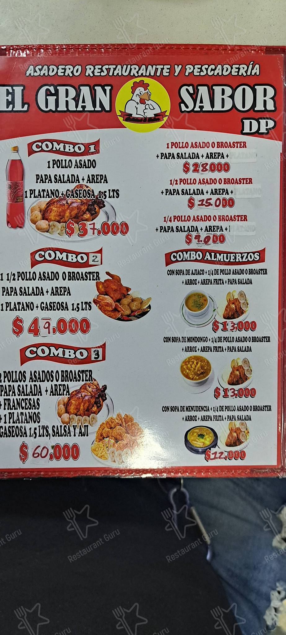 Carta del restaurante El Gran Sabor DP, Bogotá