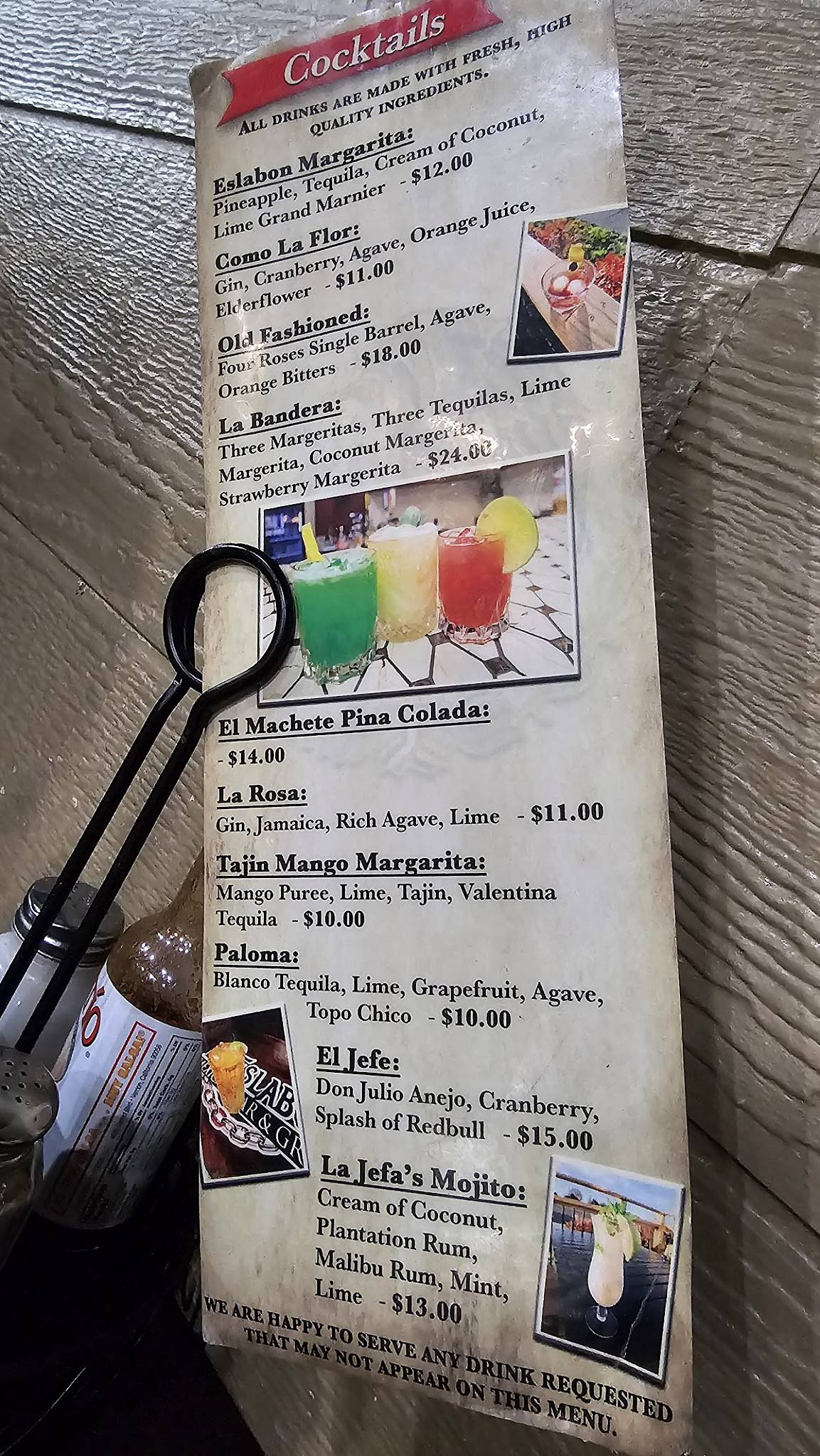 Menu at El Machete Mexican Bar and Grill, Sevierville