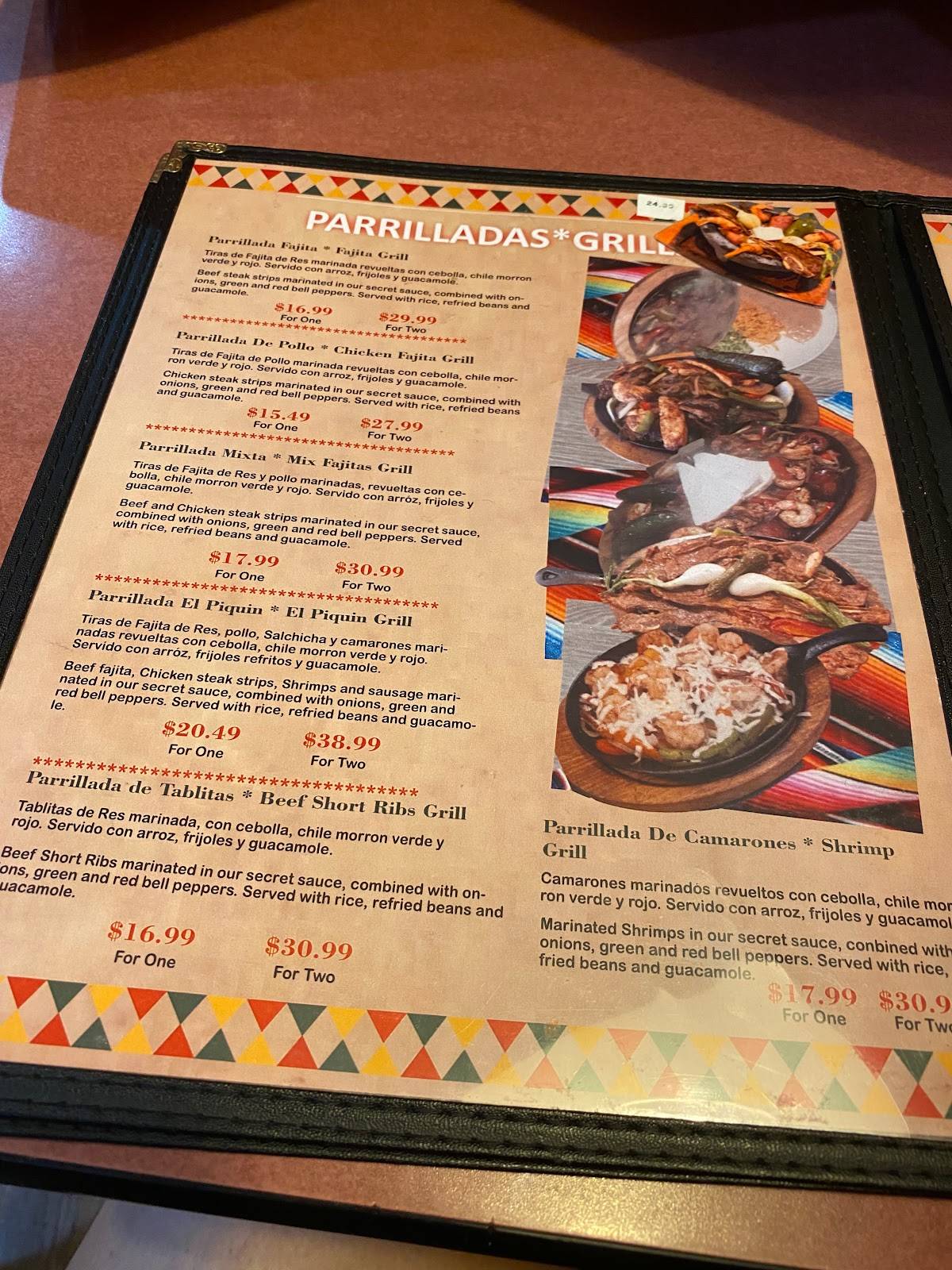 Menu at El Piquin Mexican Restaurant, Arlington