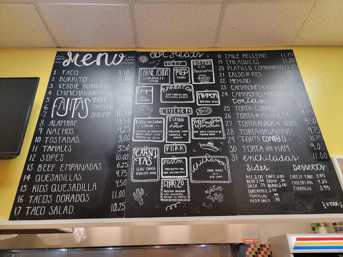 Menu at El Taco Riendo Express restaurant, Minneapolis, 36th Ave N