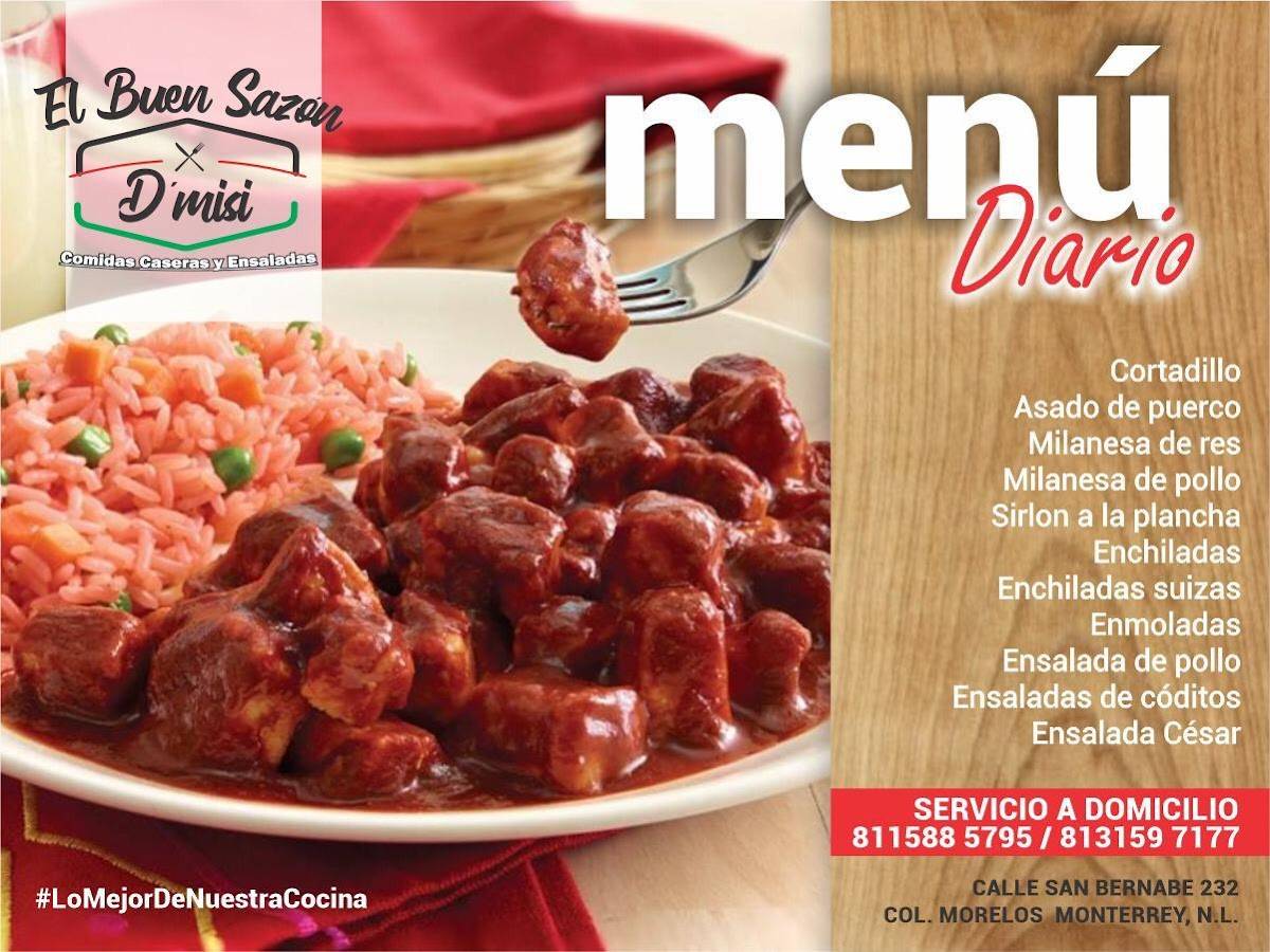 Menu at El buen sazon de misi restaurant, Monterrey