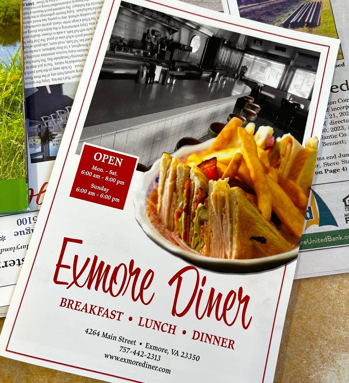 Menu at Exmore Diner restaurant, Exmore, Main St