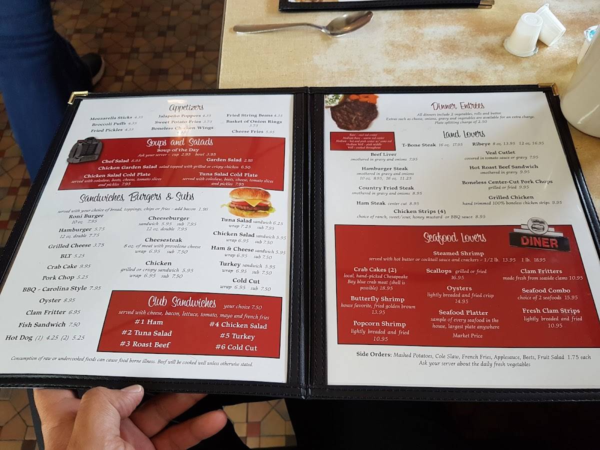 Menu at Exmore Diner restaurant, Exmore, Main St