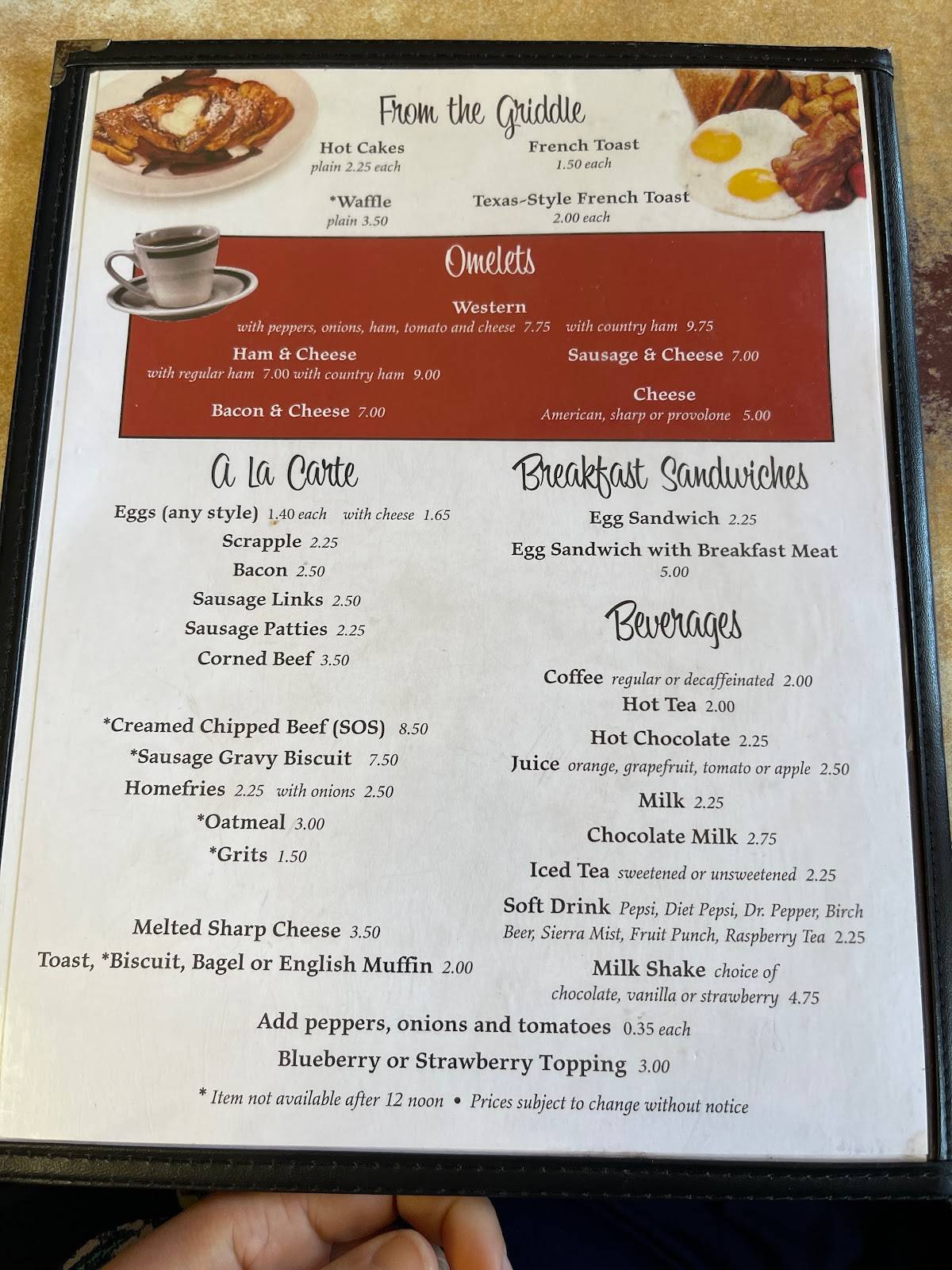 Menu at Exmore Diner restaurant, Exmore, Main St