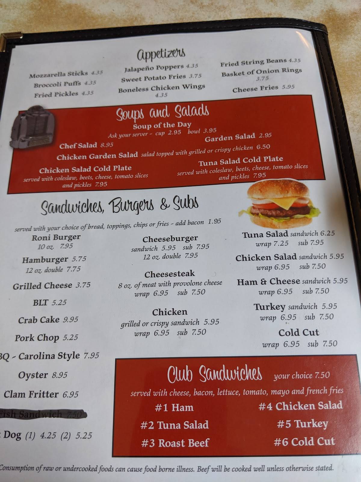Menu at Exmore Diner restaurant, Exmore, Main St