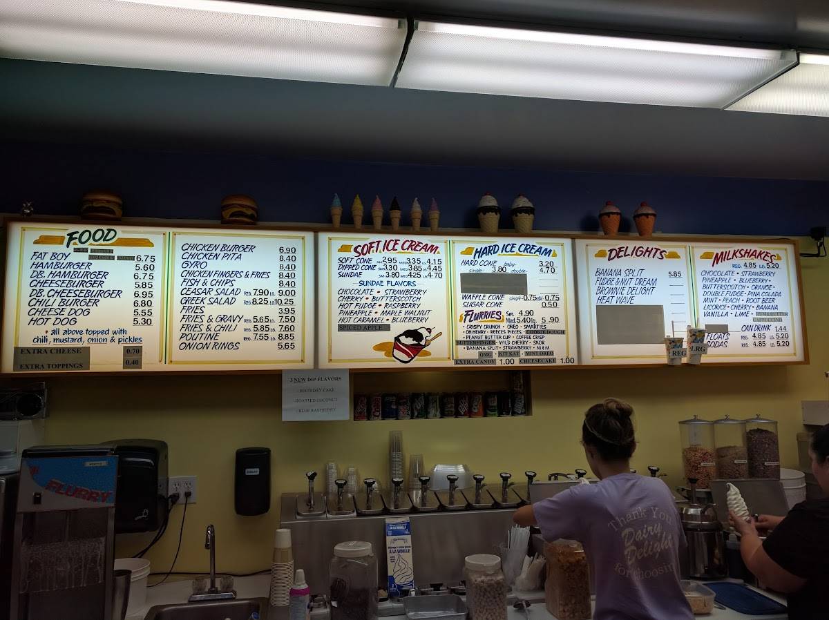 Menu at Dairy Delight fast food, Winnipeg, 467 St Anne's Rd