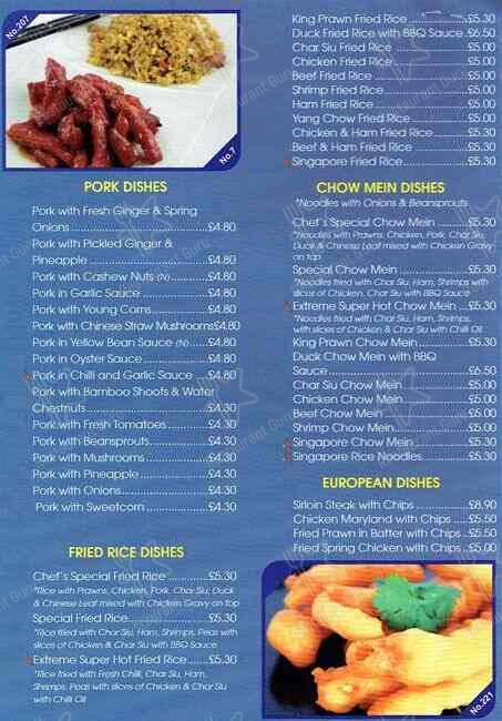 Menu at Mr So fast food, Edinburgh