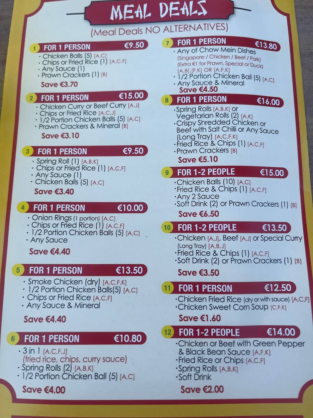 Menu at New Mandarin Chinese Takeaway fast food, Dublin, 76 Malahide Rd