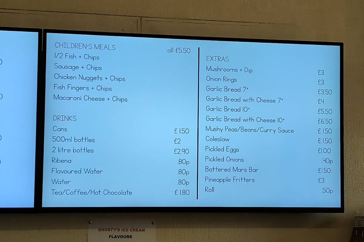 Menu at Phoenix Chip Shop fast food, Ballater